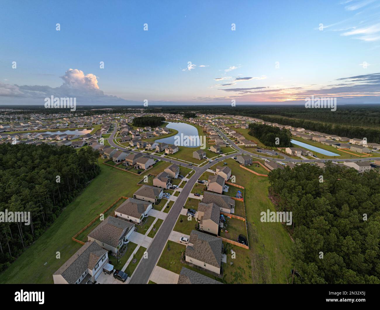 An aerial view of Cane bay plantation surrounded by buildings in ...