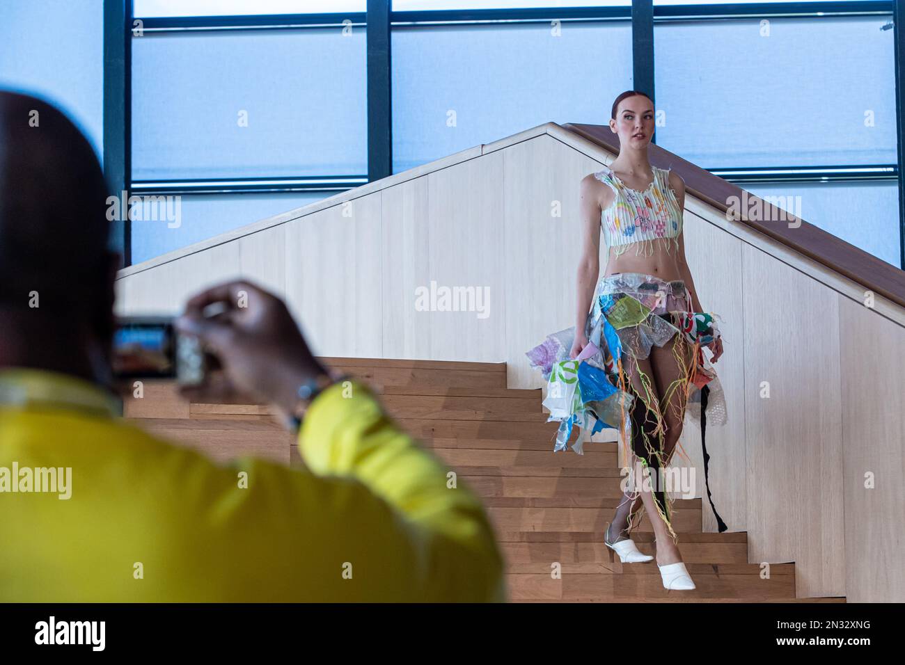 A model presents a creation by Hungarian designer Borbala during BCEFW ...