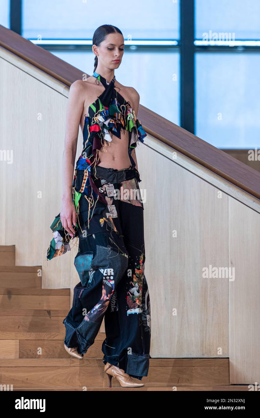 A model presents a creation by Hungarian designer Borbala during BCEFW ...
