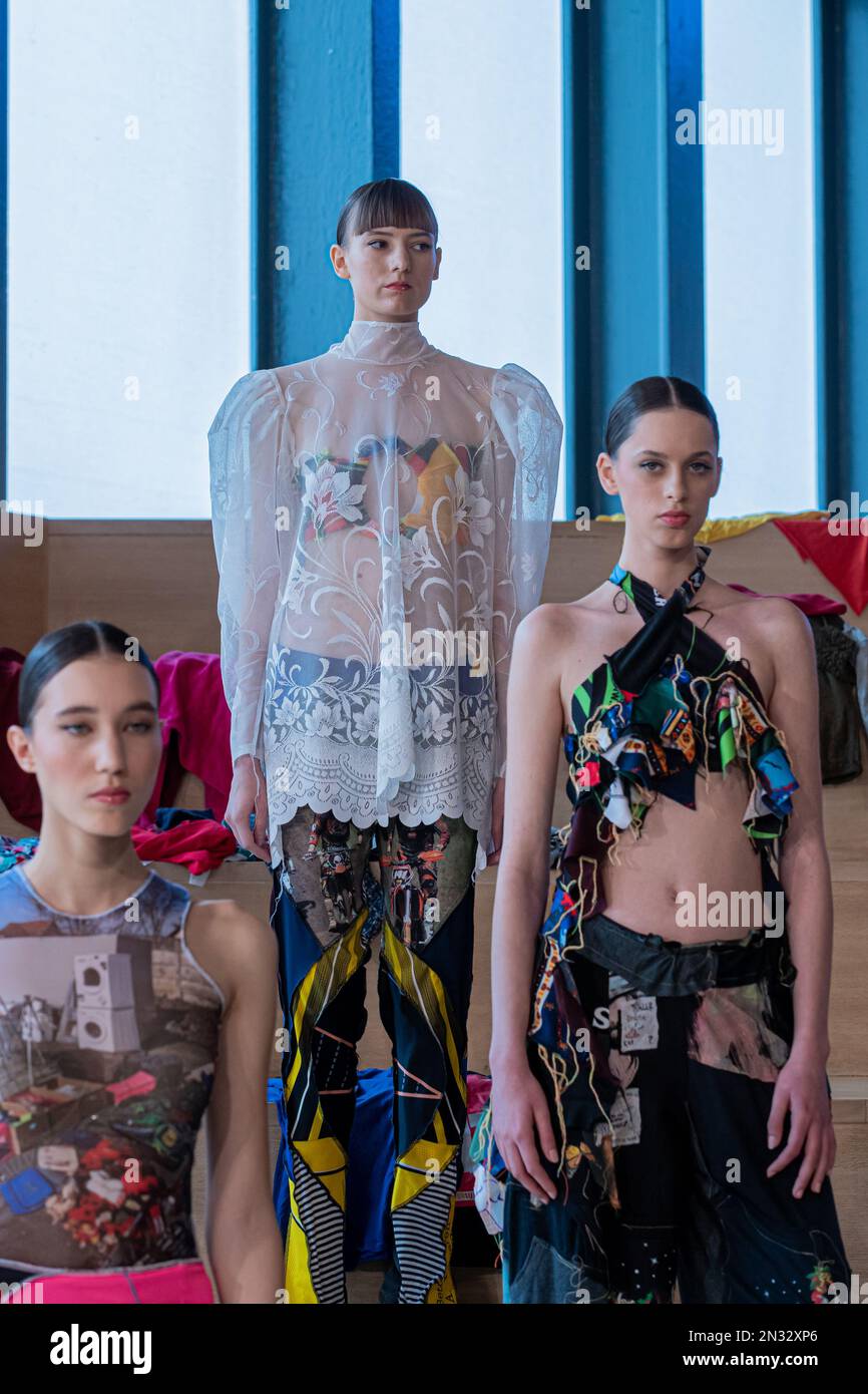 A models present a creation by Hungarian designer Borbala during BCEFW ...