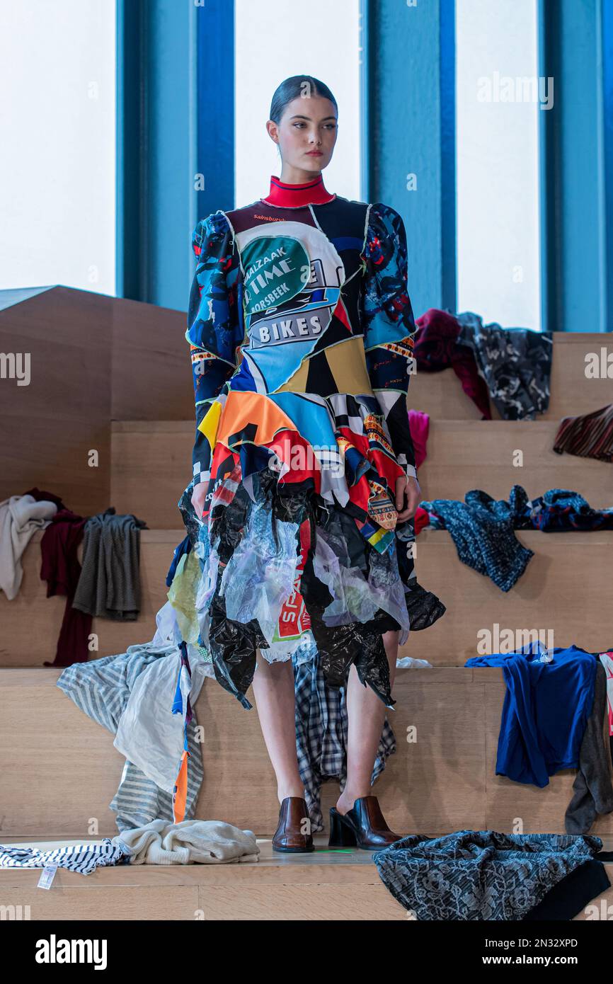 A model presents a creation by Hungarian designer Borbala during BCEFW ...