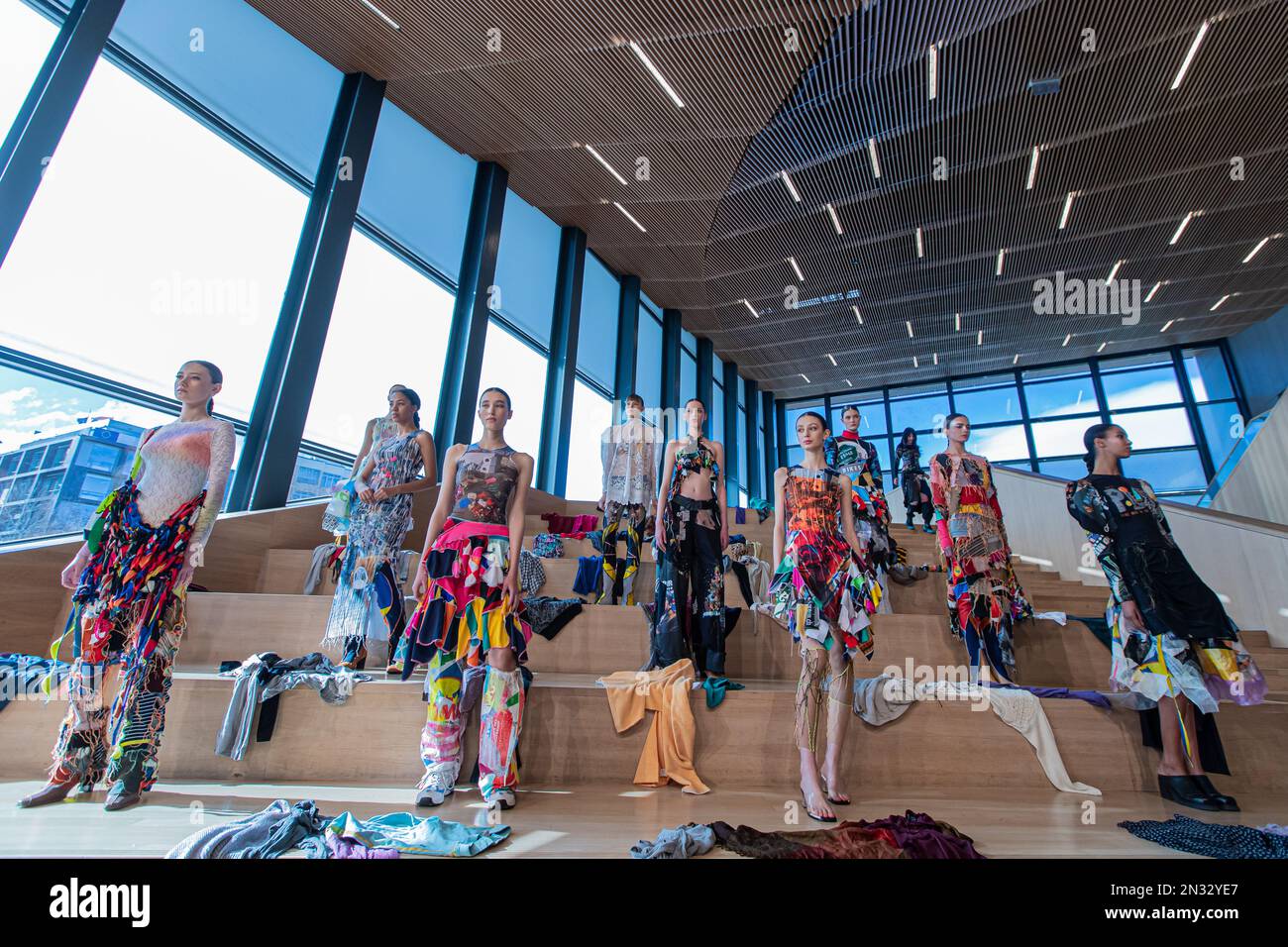 A models present a creation by Hungarian designer Borbala during BCEFW ...