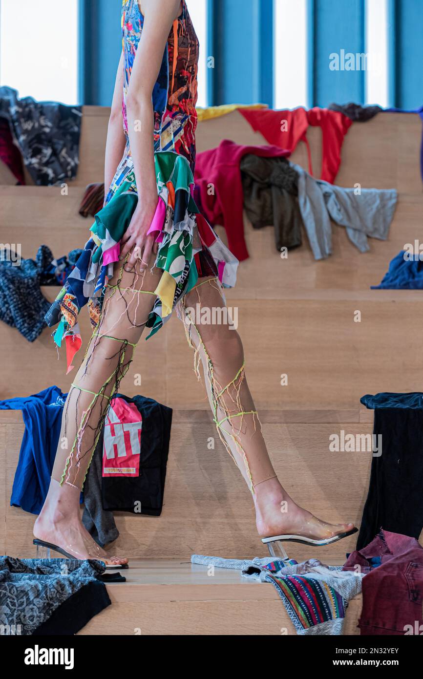 A model presents a creation by Hungarian designer Borbala during BCEFW ...