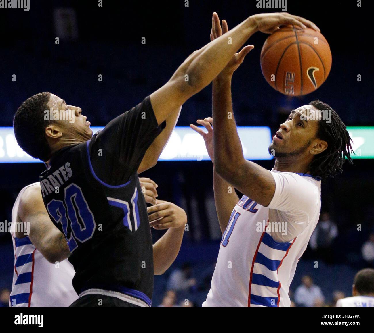 Seton Hall forward Desi Rodriguez (20) battles for a rebound against ...