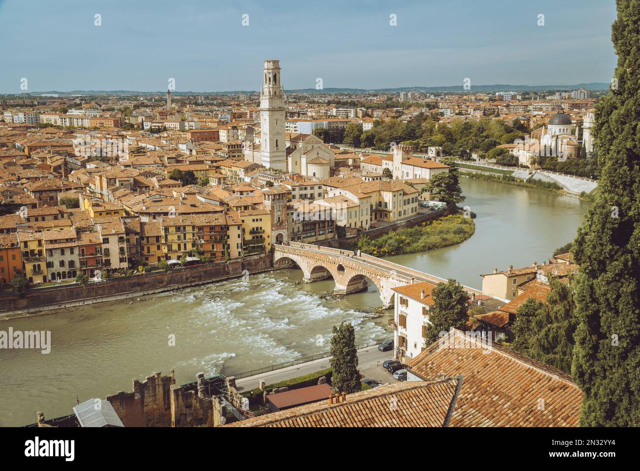 Verona City Landscape Summer Stock Photo - Alamy