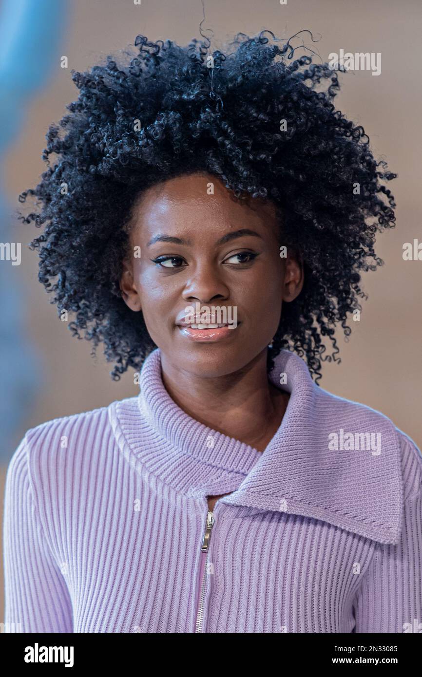 A model presents a creation by Hungarian designer Daige during BCEFW ...