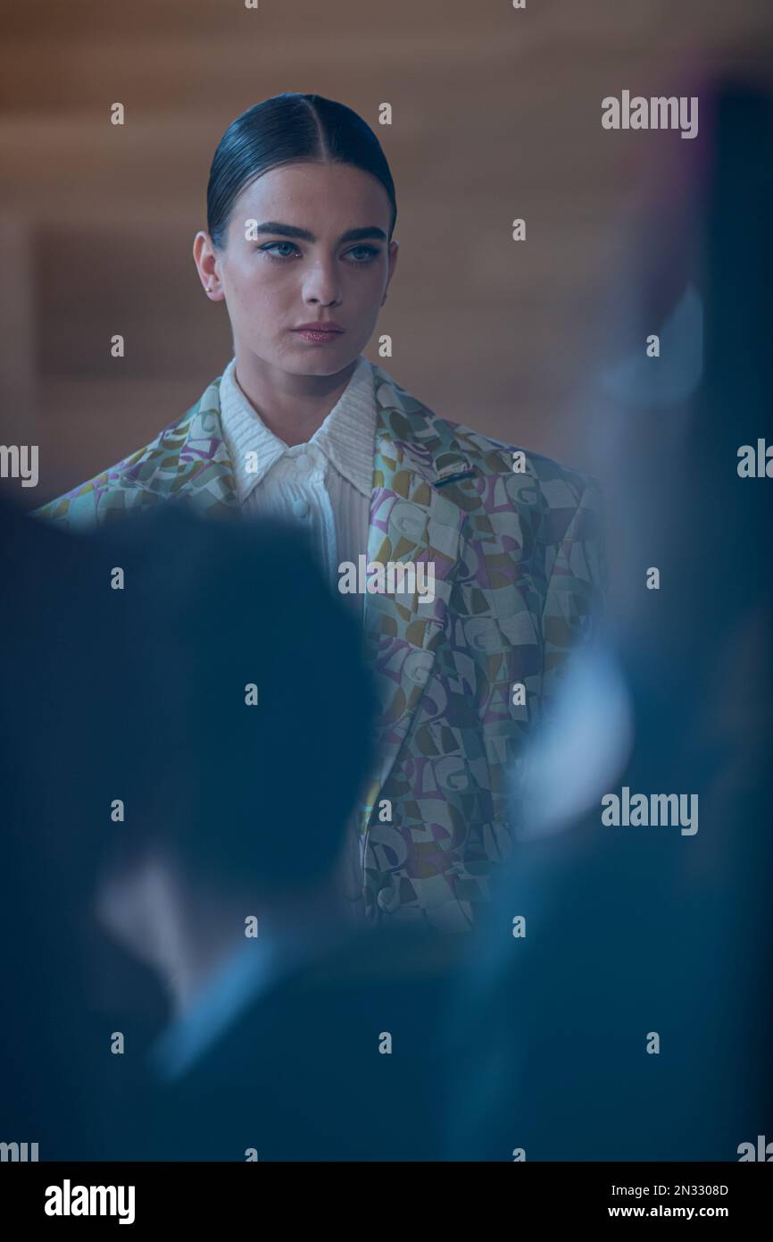 A model presents a creation by Hungarian designer Daige during BCEFW ...