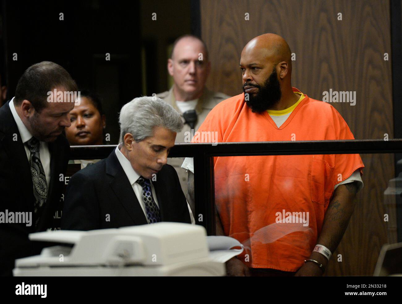 Death Row Records founder Marion "Suge" Knight, with his attorneys ...