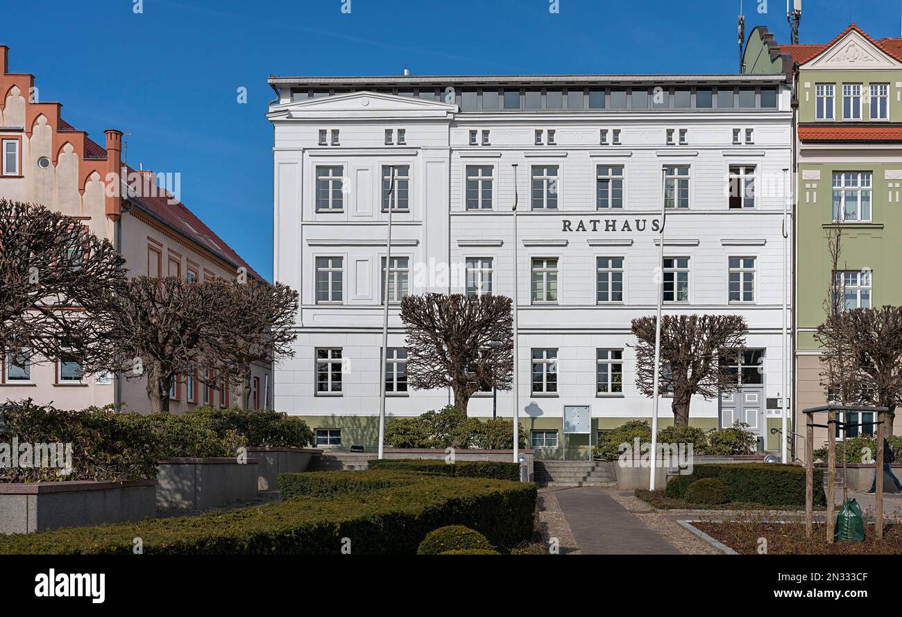 Town Hall In Bergen, Rügen, Mecklenburg-Western Pomerania, Germany ...