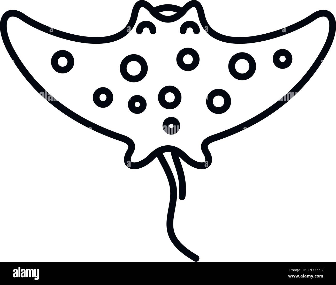 Sea stingray icon outline vector. Animal marine. Cute wing Stock Vector ...