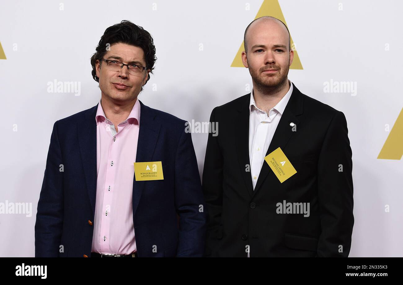 Ronan Blaney, left, and Michael Lennox arrive at the 87th Academy ...