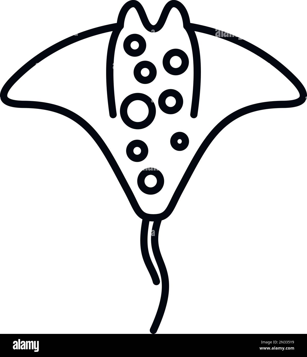 Stingray fish icon outline vector. Animal ray. Wildlife water Stock ...