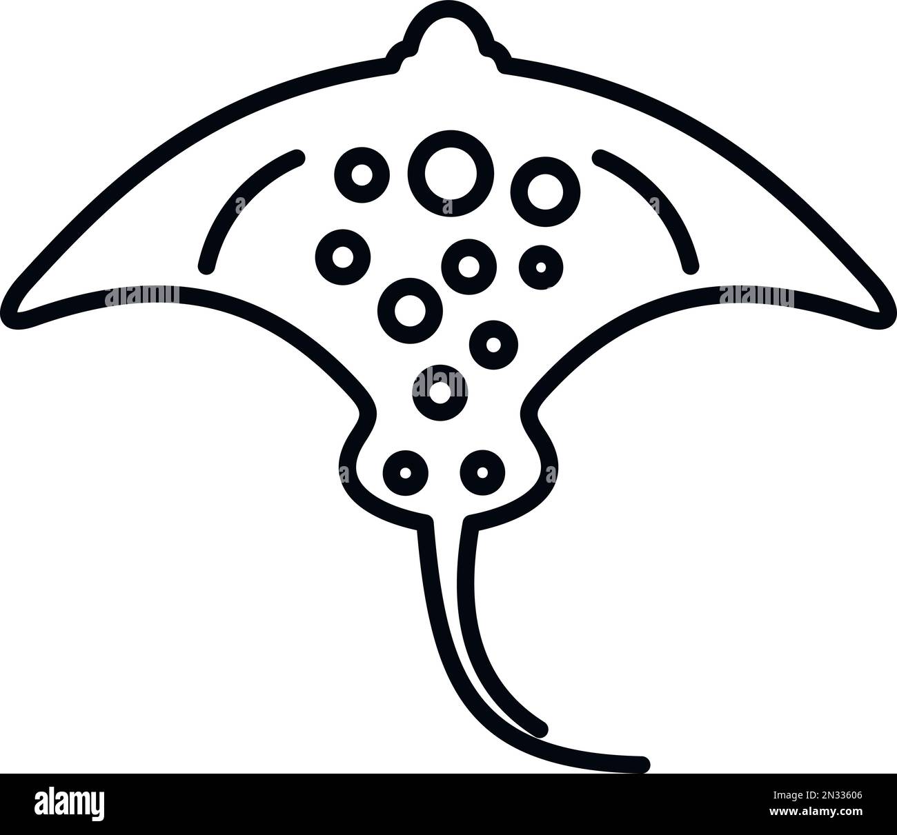 Marine stingray icon outline vector. Fish animal. Nature wildlife Stock Vector Image & Art - Alamy
