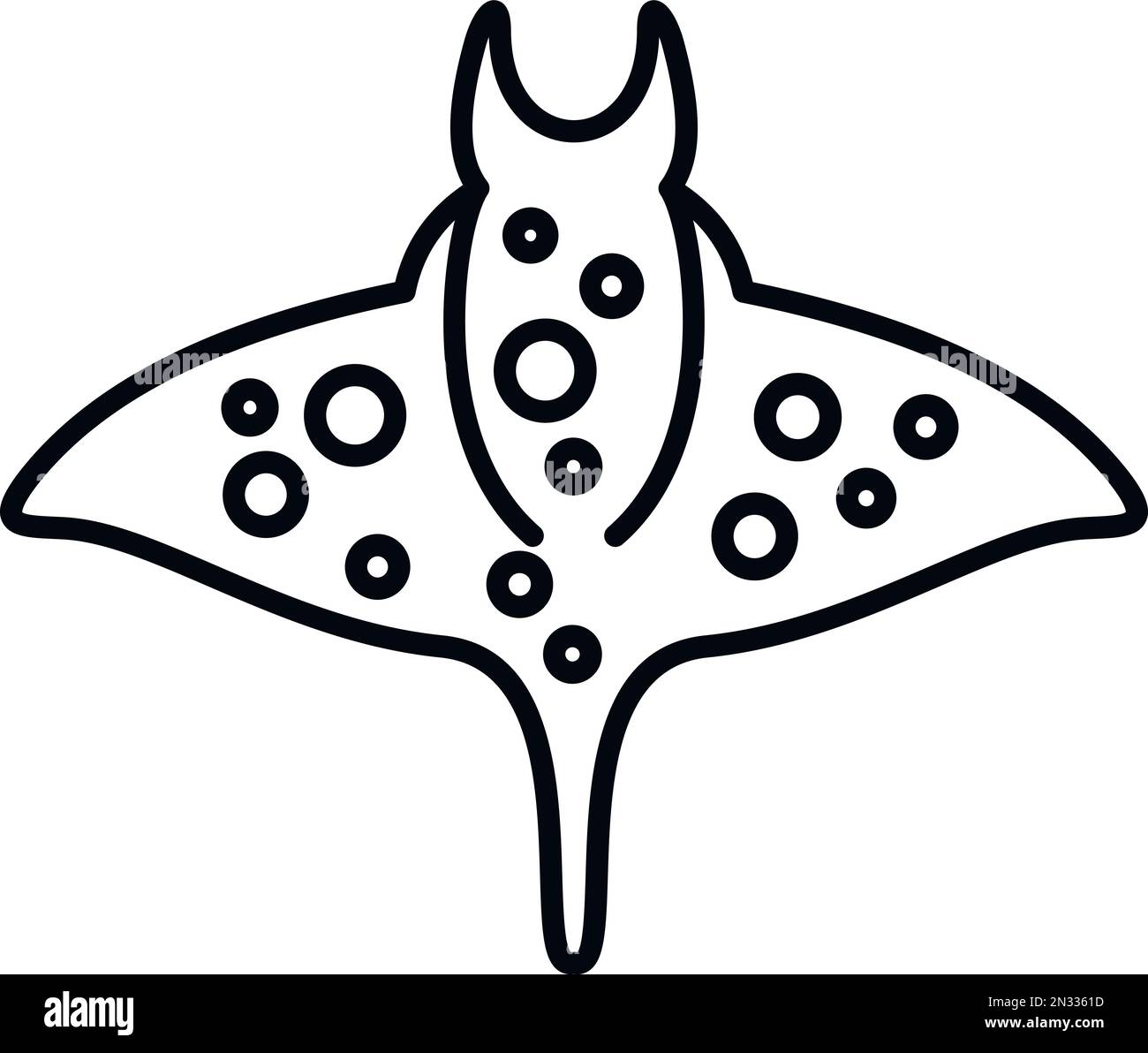 Water stingray icon outline vector. Animal fish. Nature tropical Stock ...