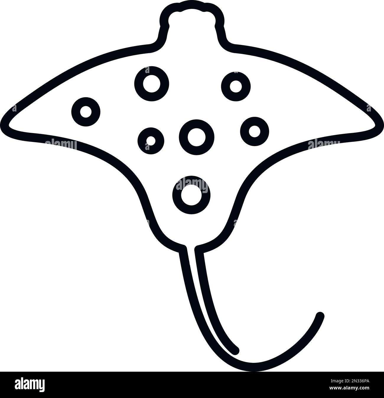 Nature stingray icon outline vector. Animal marine. Cute electric scuba ...
