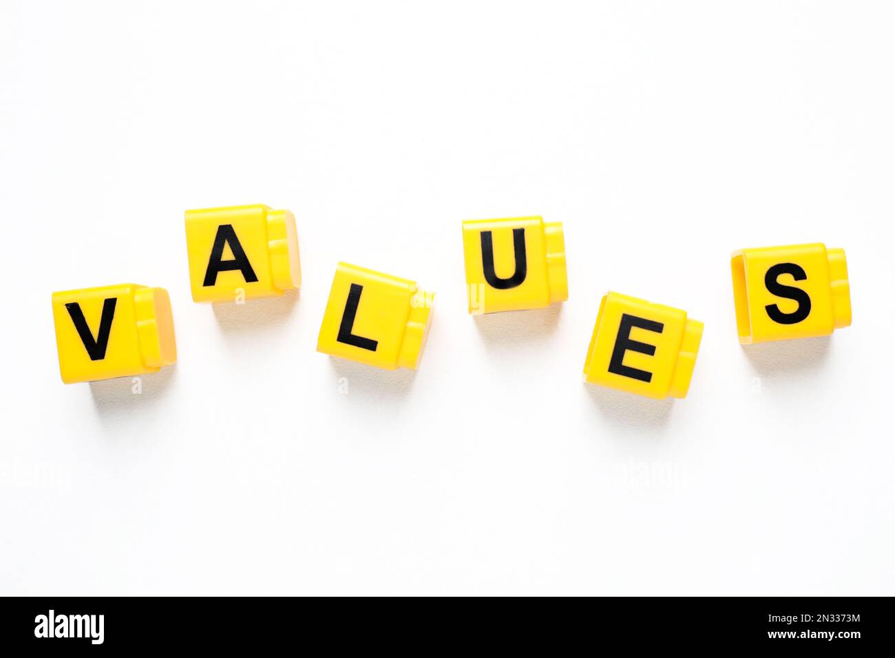 Blocks with word VALUES on white background, top view Stock Photo - Alamy