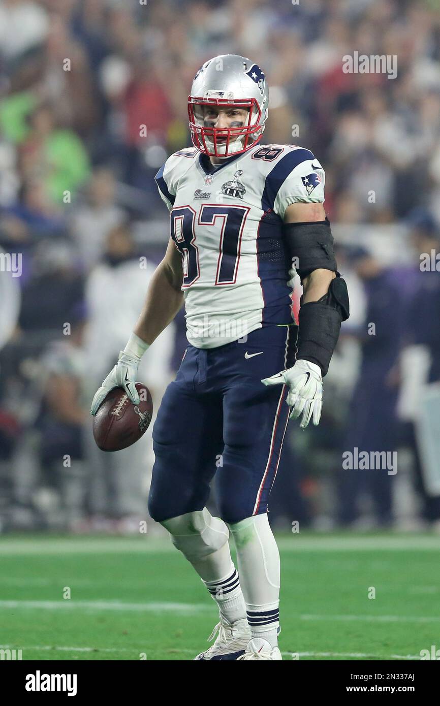New England Patriots Rob Gronkowski #87 is seen against the Seattle ...