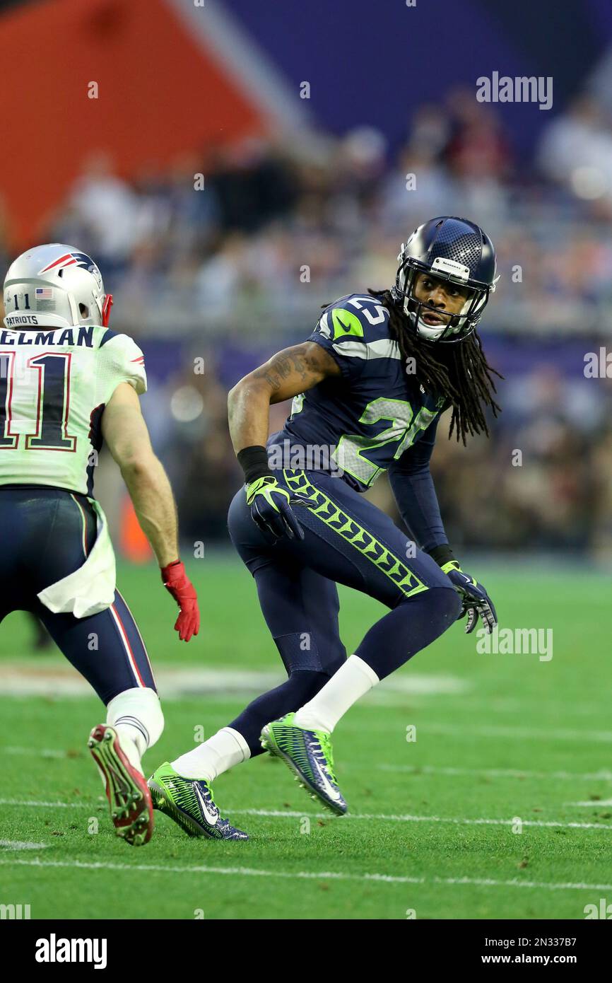 Seattle Seahawks Richard Sherman #25 in action against the New England ...