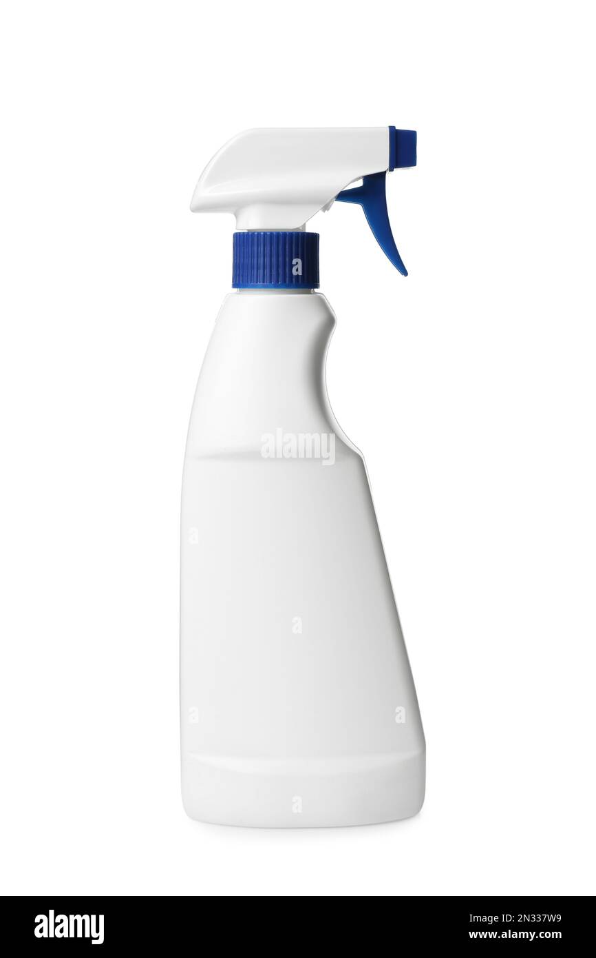 Spray bottle of cleaning product isolated on white Stock Photo - Alamy