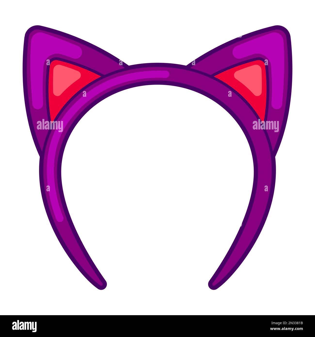 Illustration Of Headband Cat Ears Colorful Cute Icon Creative Symbol In Cartoon Style Stock