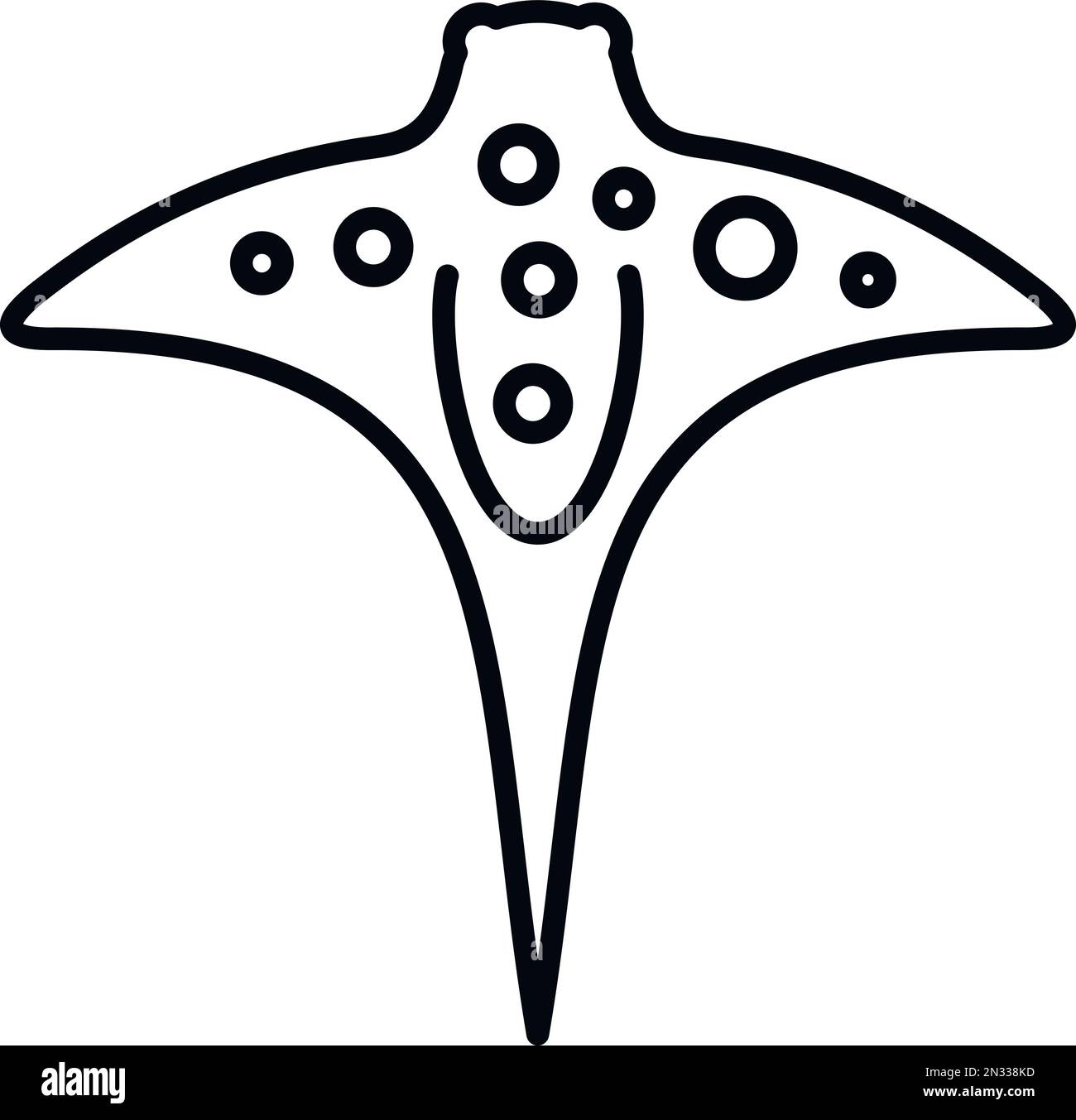 Tropical stingray icon outline vector. Fish animal. Sea underwater ...