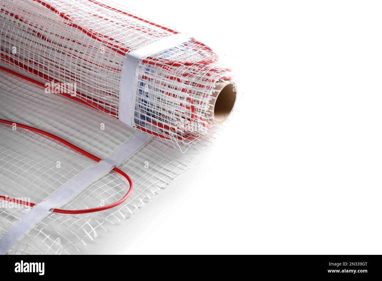 Installation of modern underfloor trace heating system indoors Stock ...