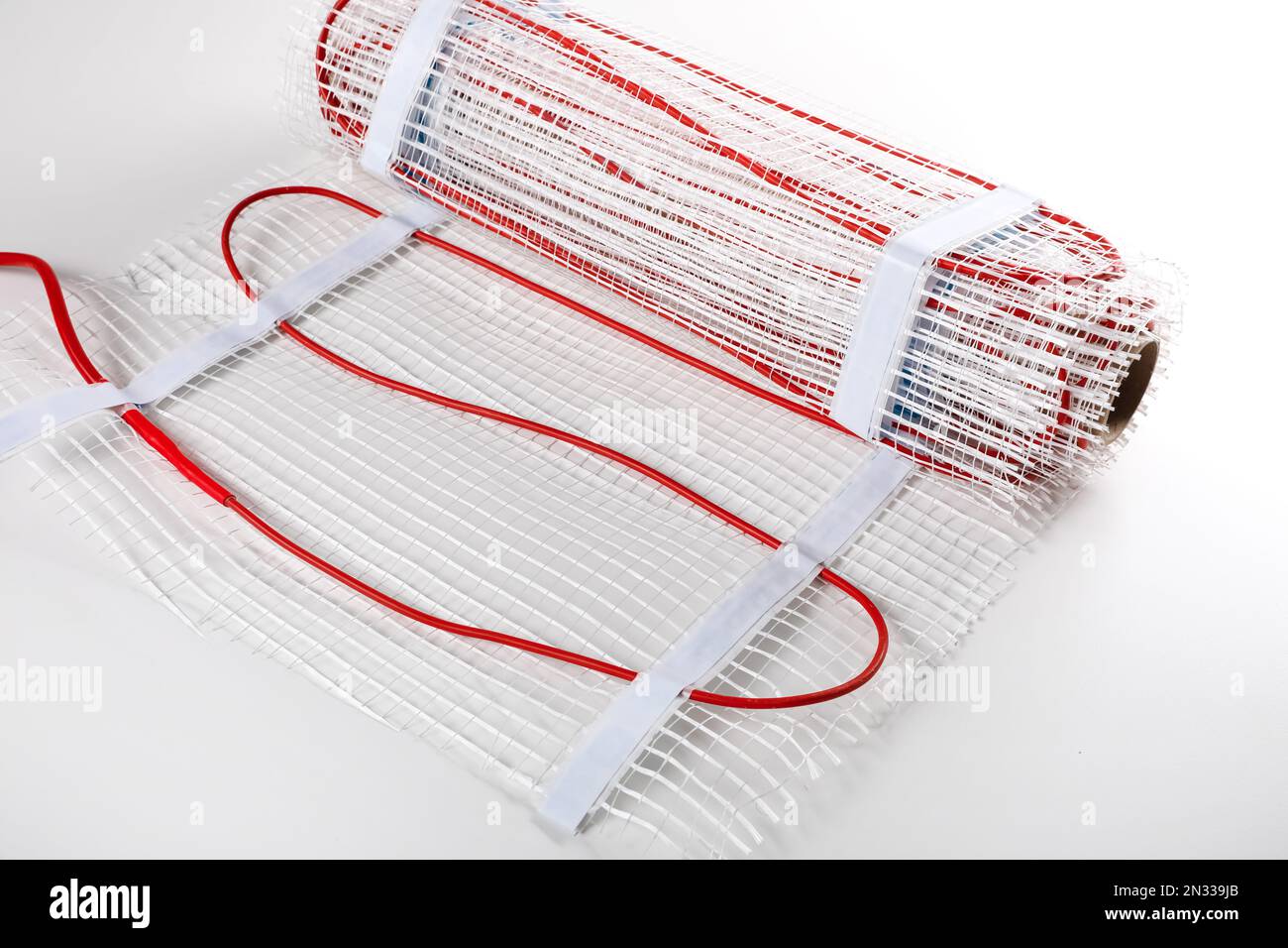 Installation of modern underfloor trace heating system indoors Stock ...