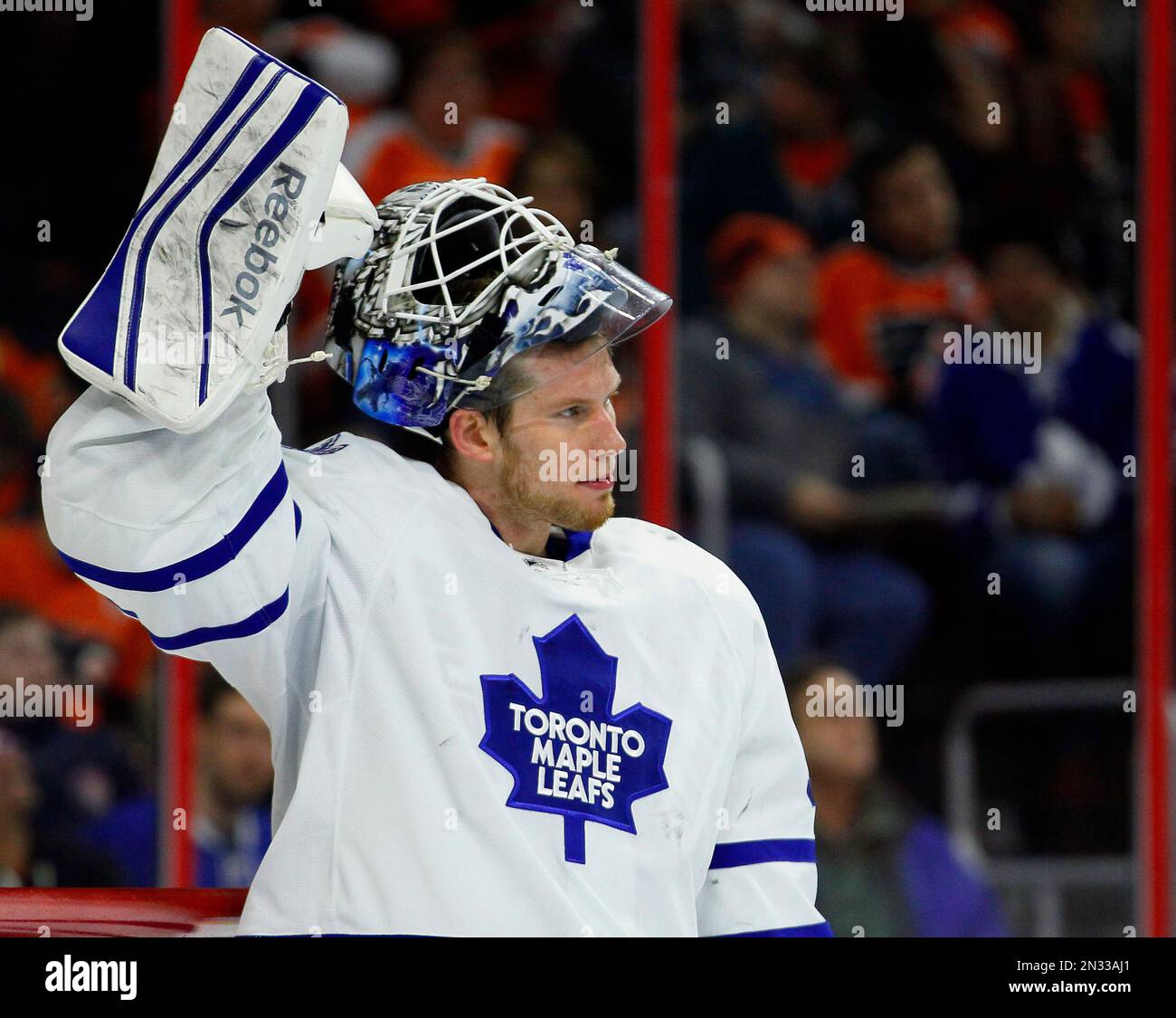 Toronto Maple Leafs' James Reimer during an NHL hockey game against the ...