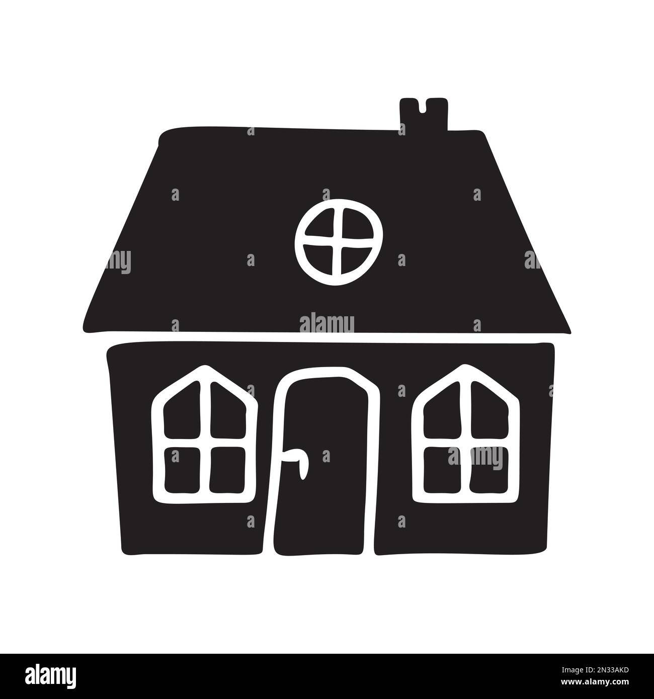 Cute rustic cottage motif in homestead vintage style. Vector ...