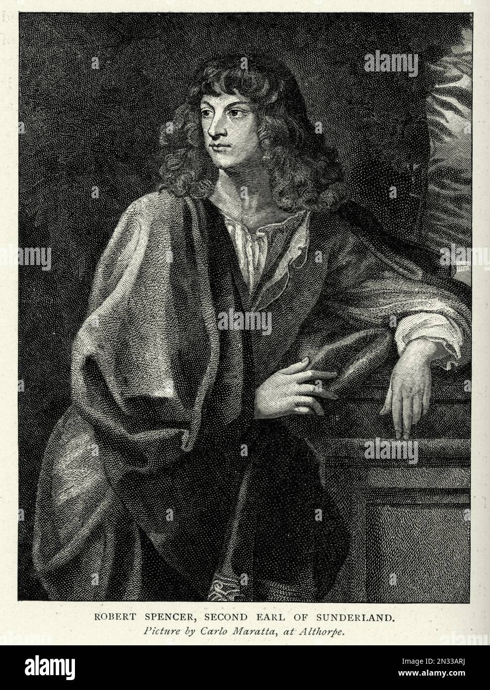 Vintage illustration Robert Spencer, 2nd Earl of Sunderland an English ...