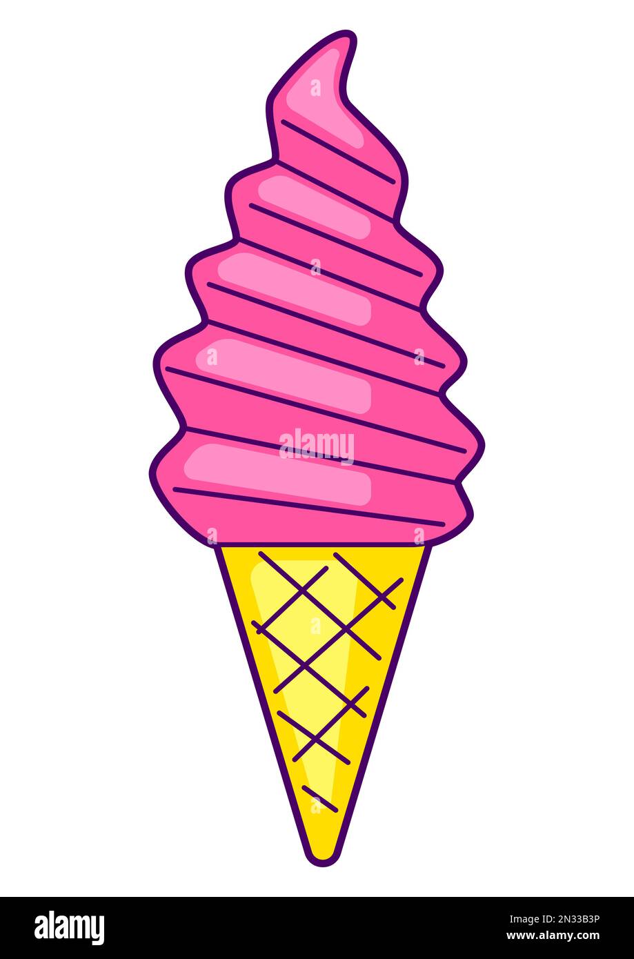 Ice cream cornet illustration Stock Vector Images - Alamy