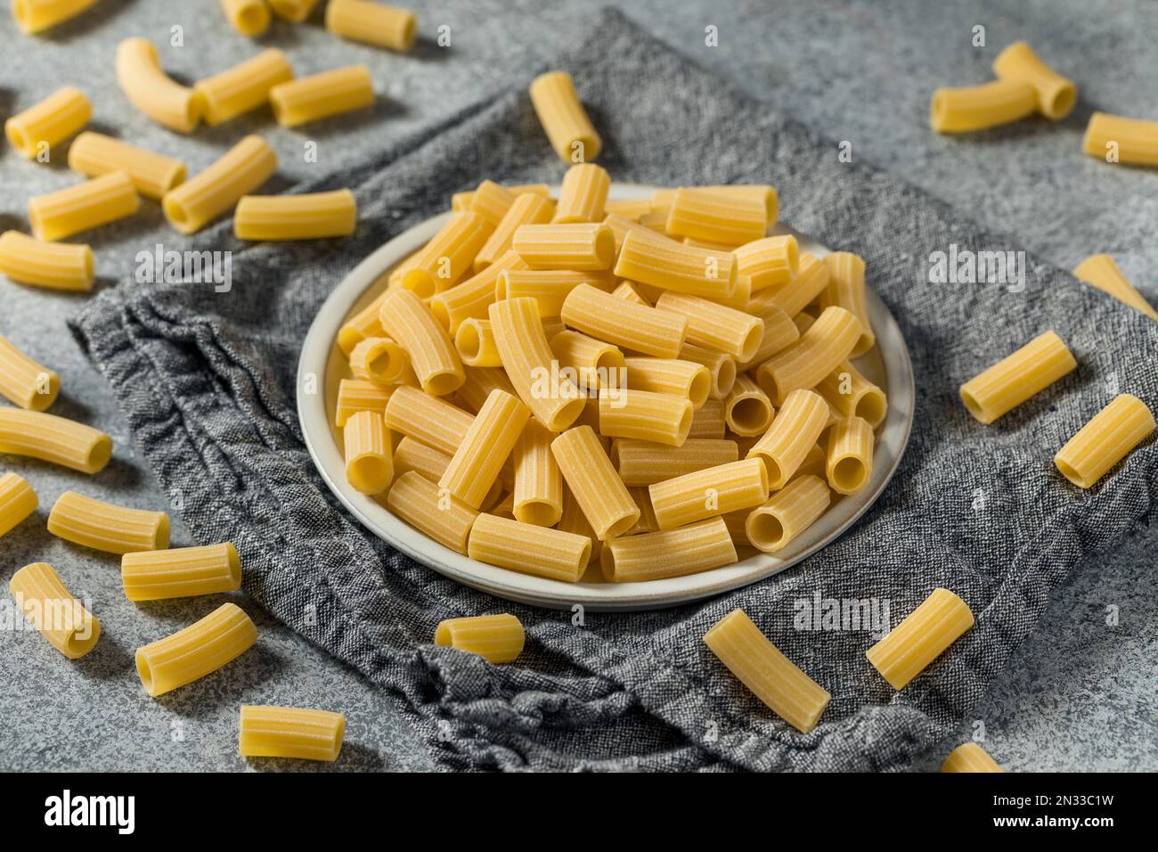 Dry Organic Durum Maccheroni Pasta in a Bowl Stock Photo - Alamy