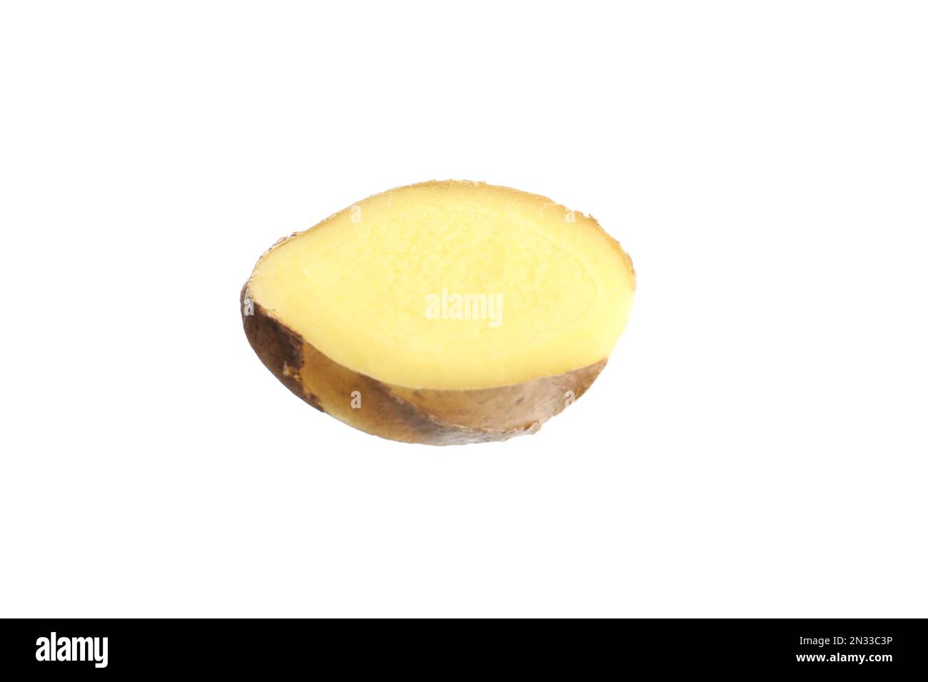 Slice of fresh ginger isolated on white Stock Photo - Alamy