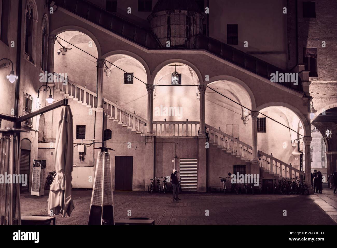 A photo showcasing the architectural details of buildings in Ferrara's ...