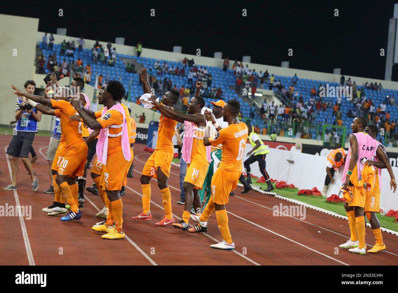 Ivory Coast’s soccer players celebrates after their African Cup of ...