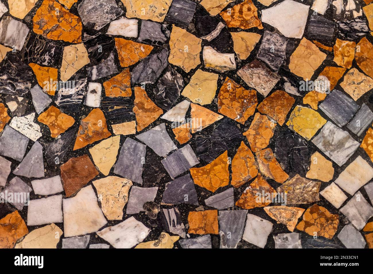 A beautiful and unique photo of a checkerboard floor with a patchwork ...