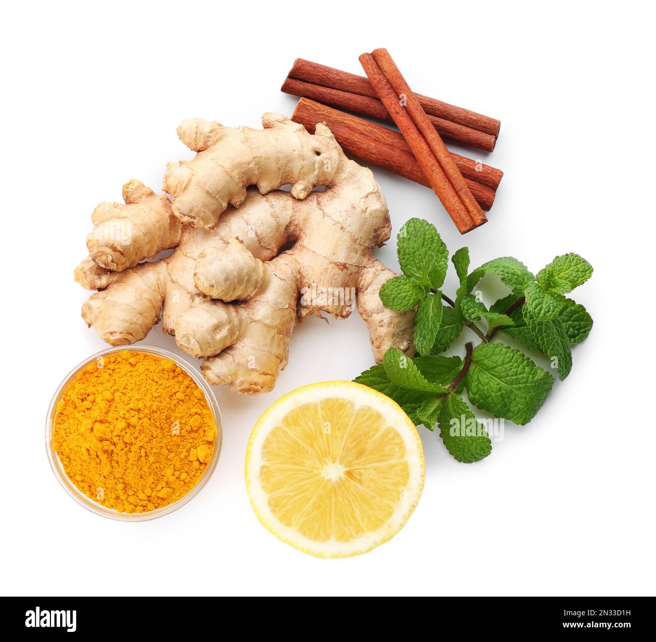 Composition with different natural antibiotics on white background, top ...