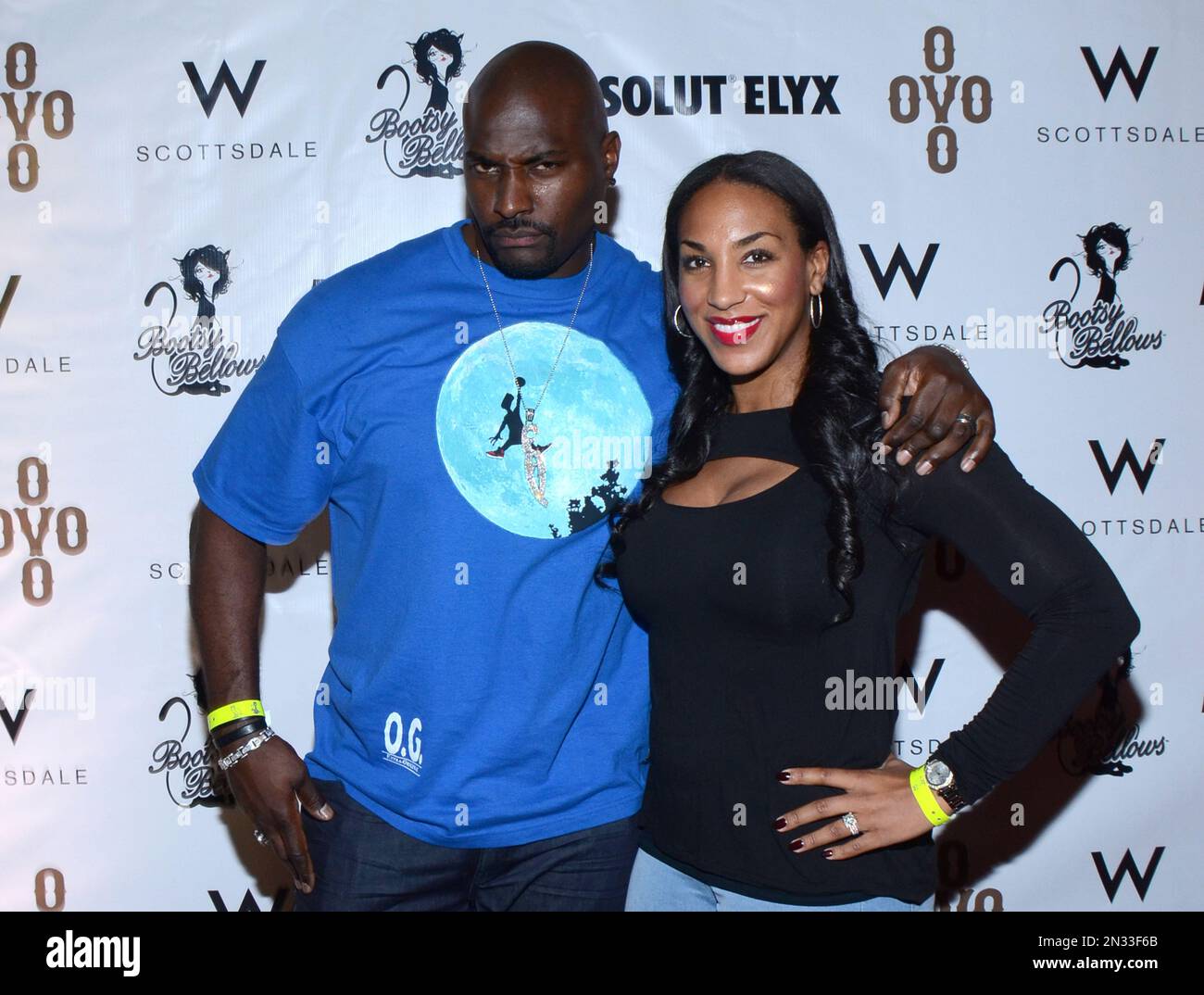 Marcellus Wiley and Anne Marie Wiley arrive at the Pop Up Boosty ...