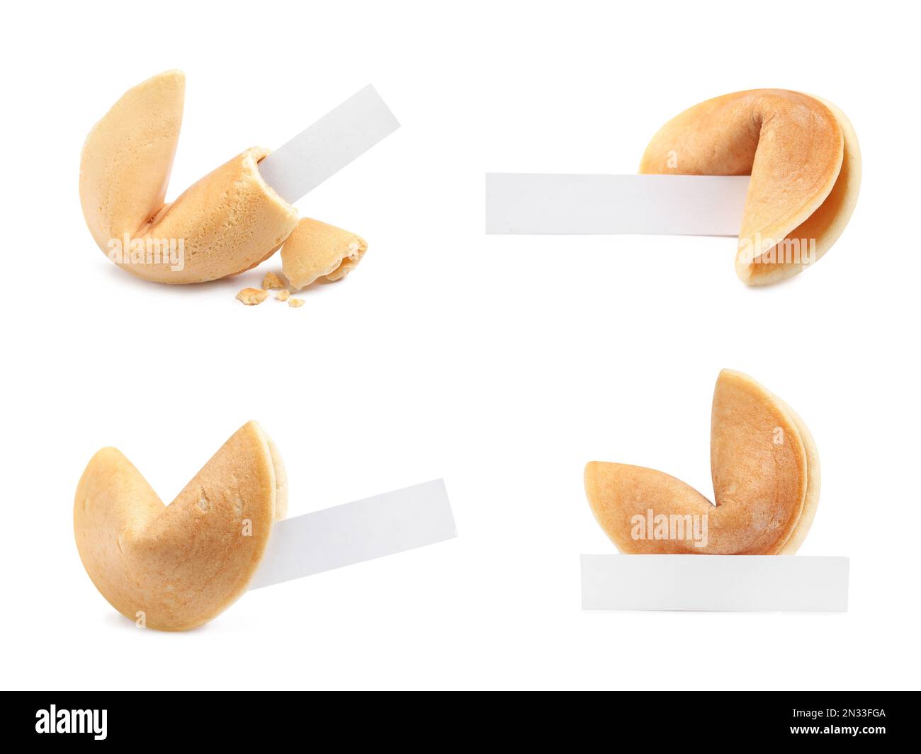 Set of fortune cookies on white background Stock Photo - Alamy