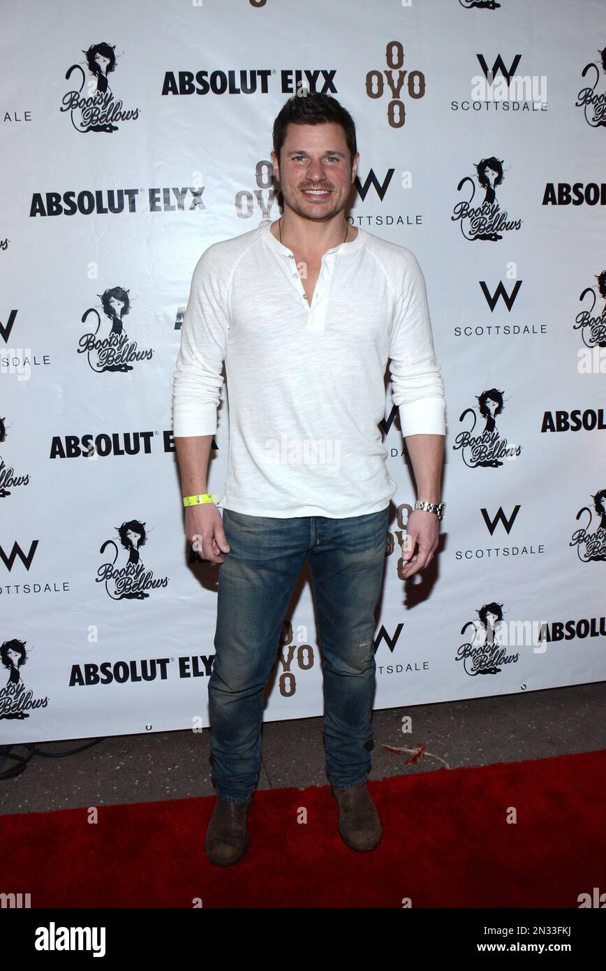 Nick Lachey arrives at the Pop Up Boosty Bellows at W Scottsdale hosted ...