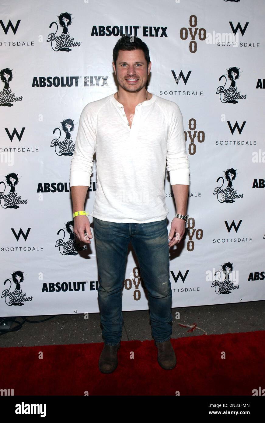 Nick Lachey arrives at the Pop Up Boosty Bellows at W Scottsdale hosted ...