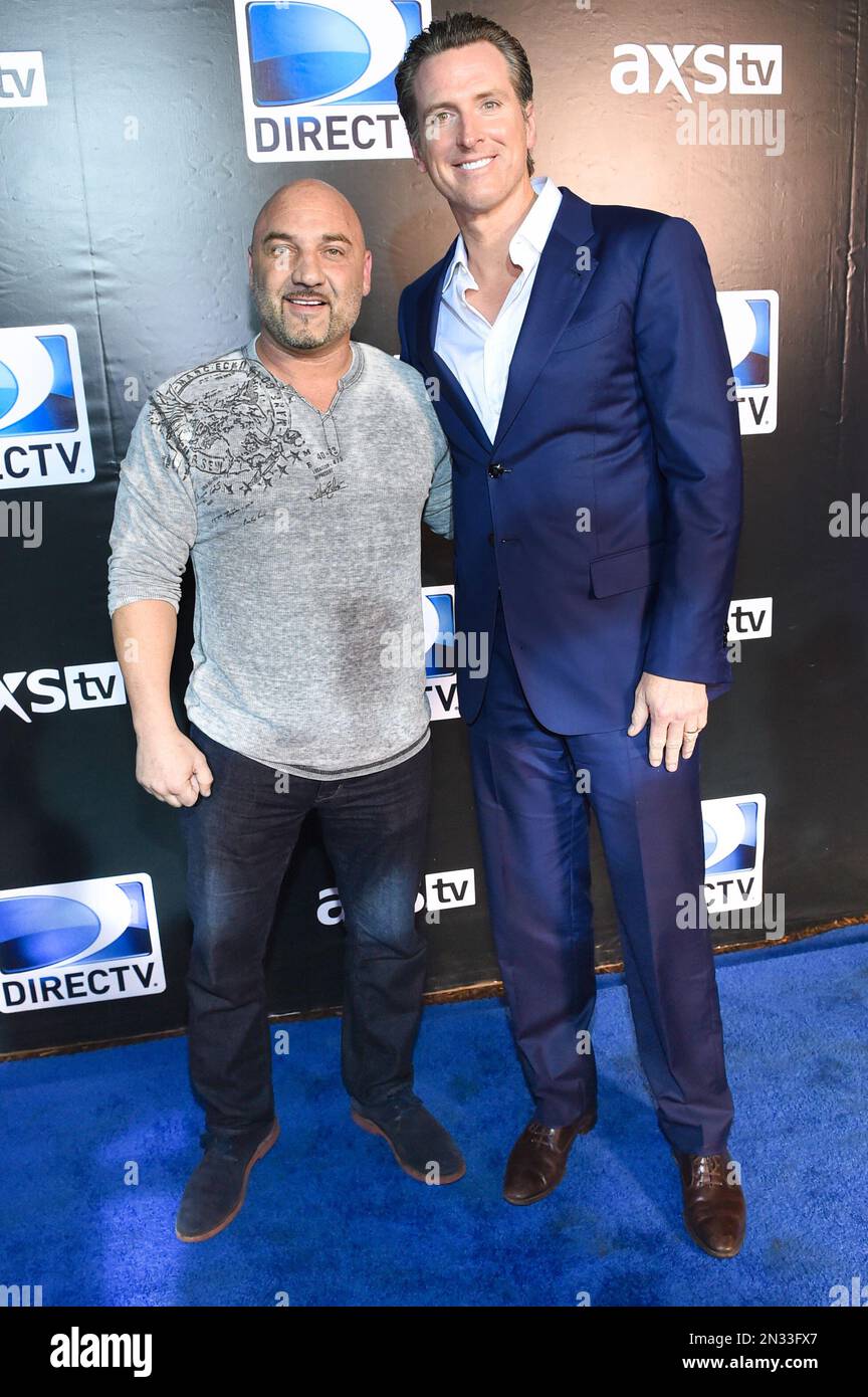 Jay Glazer, left, and Lieutenant Governor of California Gavin Newsom ...