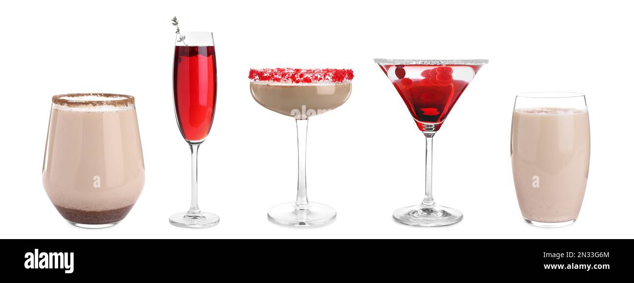 Alcohol cocktails banner set hi-res stock photography and images - Alamy