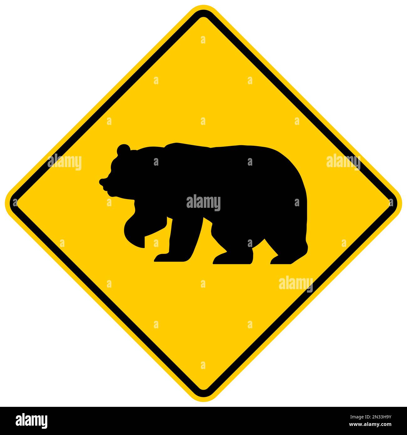 Bear warning sign Stock Photo - Alamy