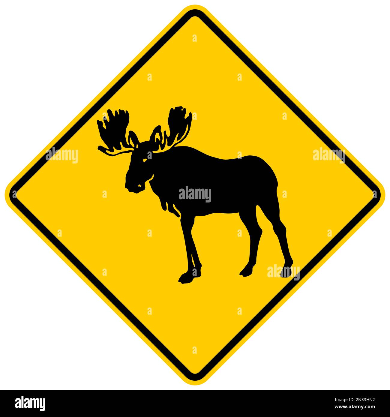 Moose warning sign Stock Photo - Alamy