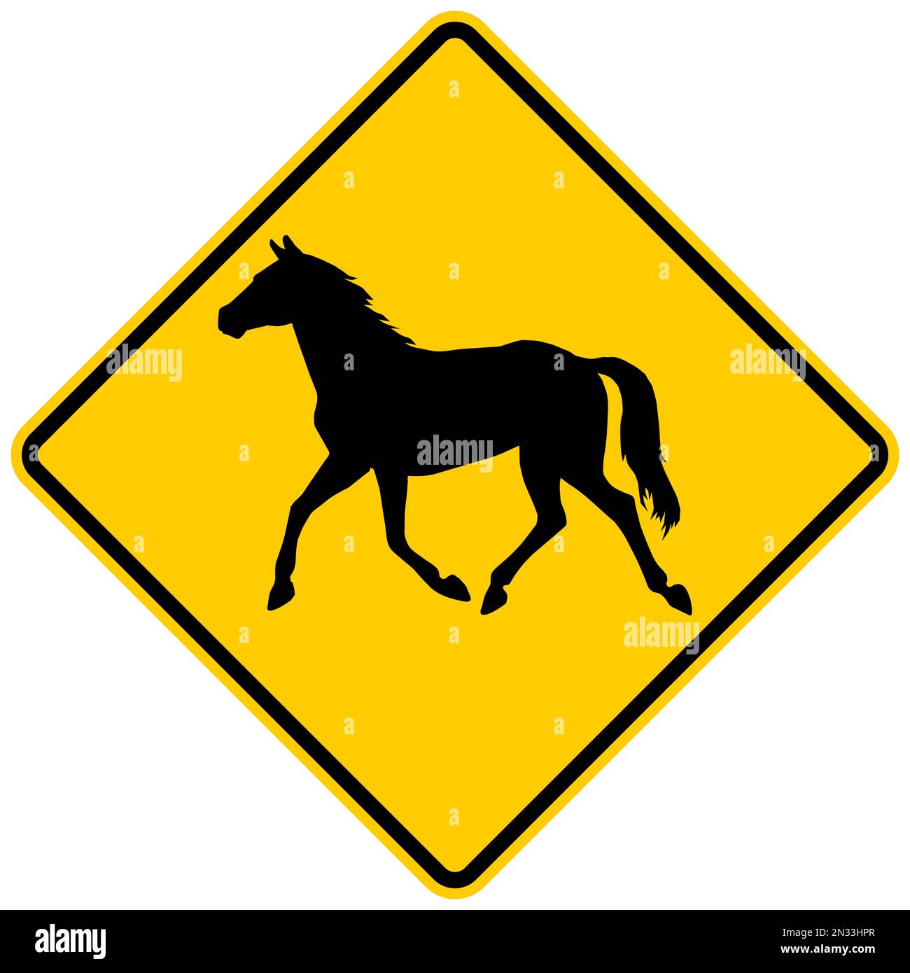 Horse warning sign Stock Photo - Alamy