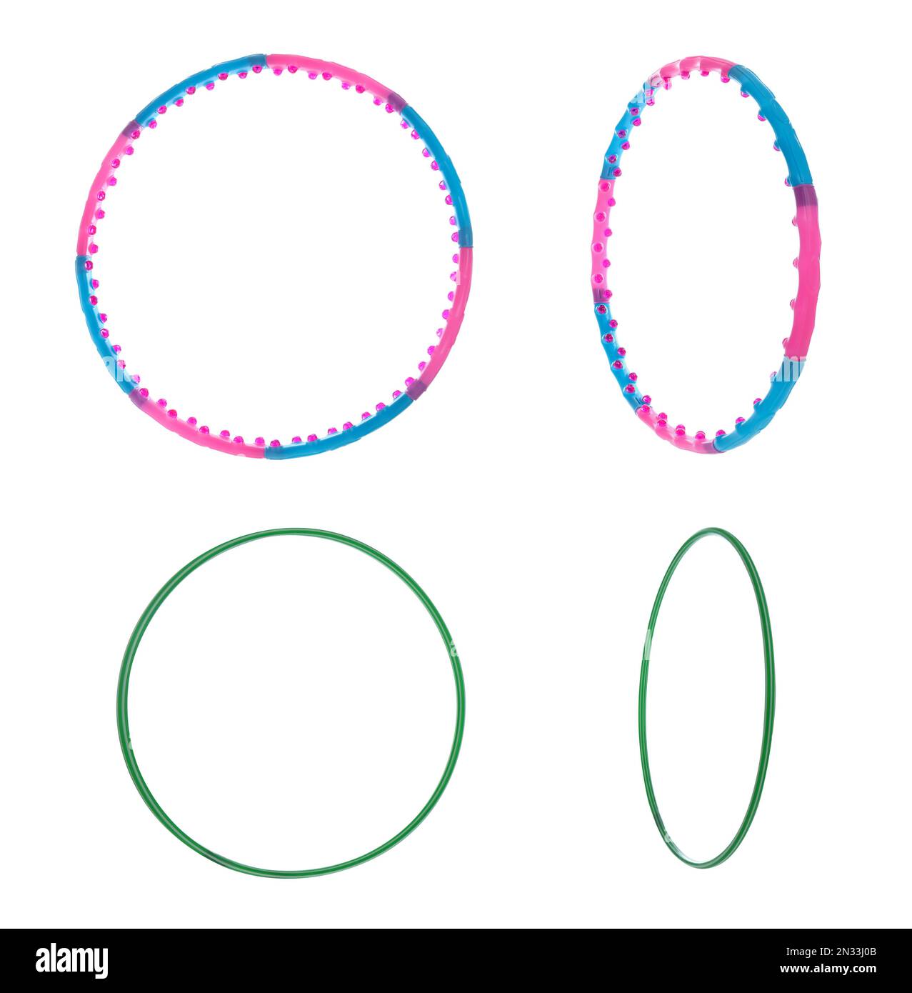 Set of hula hoops isolated on white Stock Photo - Alamy