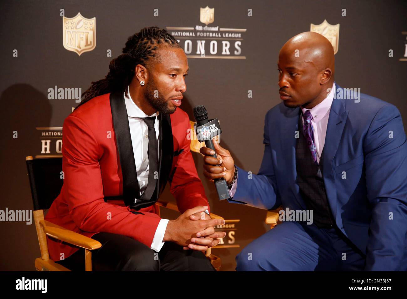 Larry Fitzgerald, of the Arizona Cardinals, winner of the Art Rooney ...