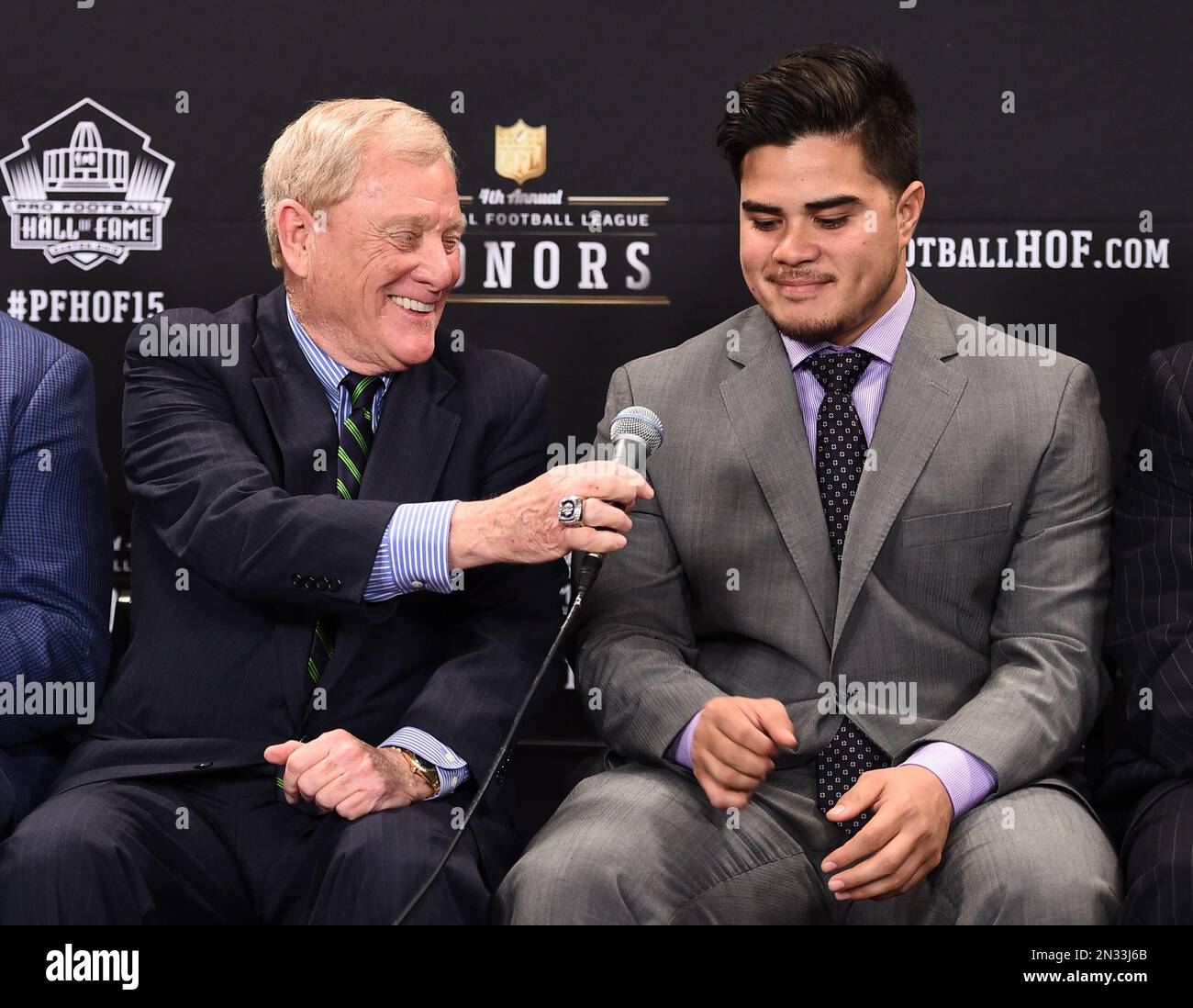 Pro football hall of fame class of 2015 inductees Bill Polian, left ...