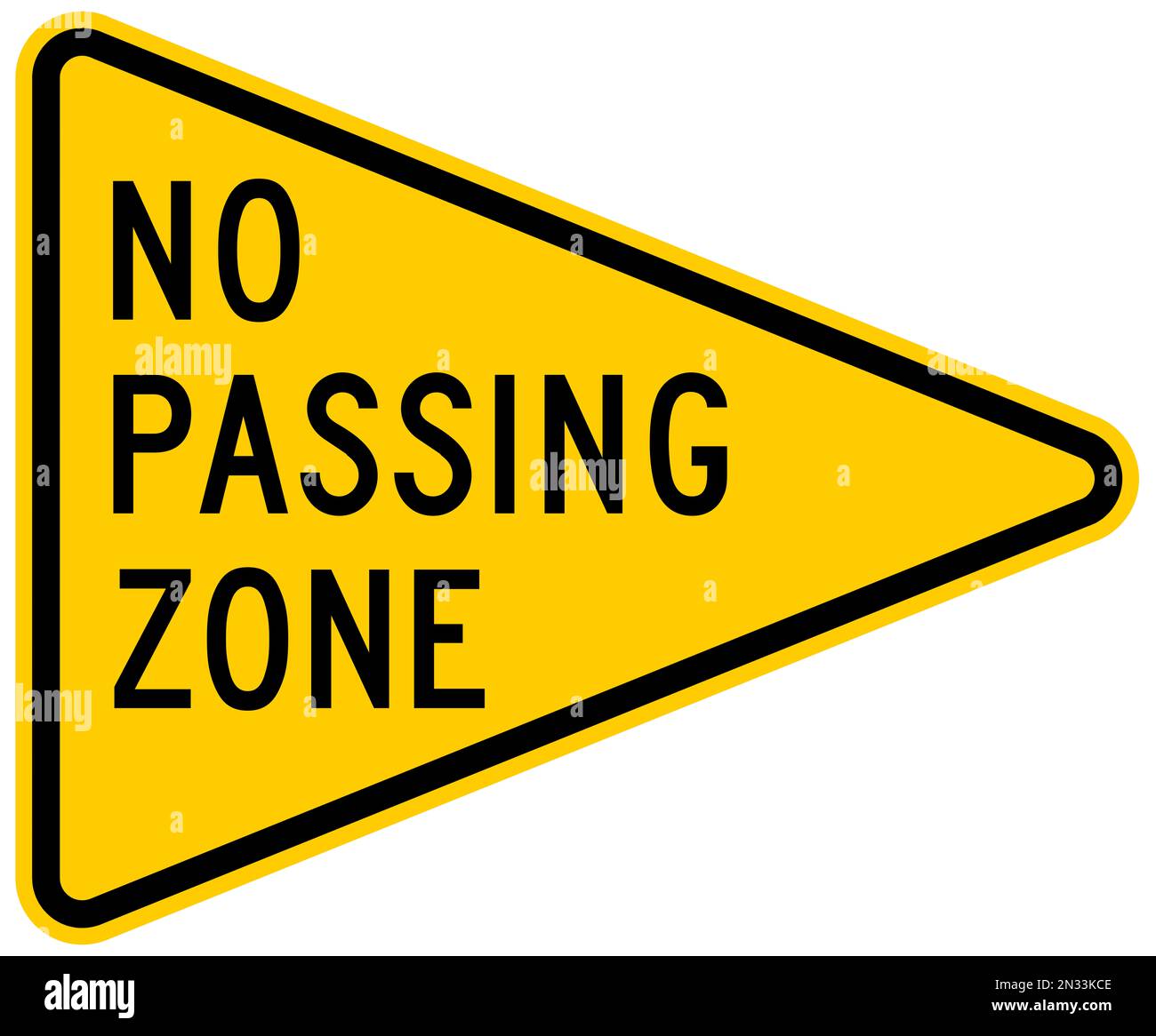 No passing zone warning sign Stock Photo - Alamy